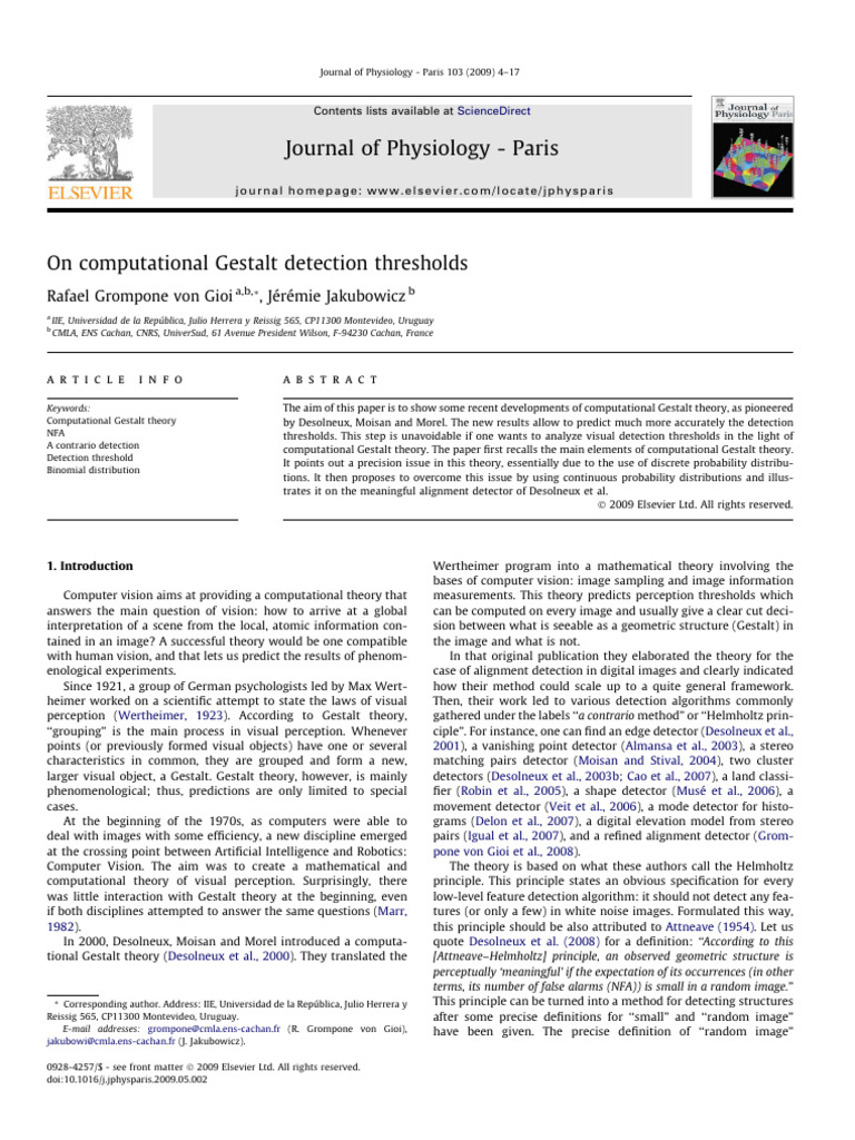 On computational Gestalt detection thresholds | PDF