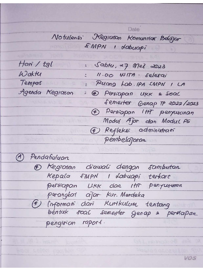 Notulen Kegiatan Komunitas Belajar Sains | PDF