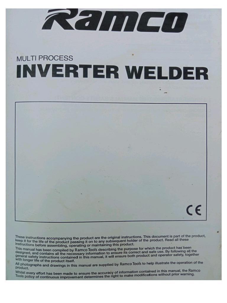 Manual Book Ramco Inverter Welder | PDF