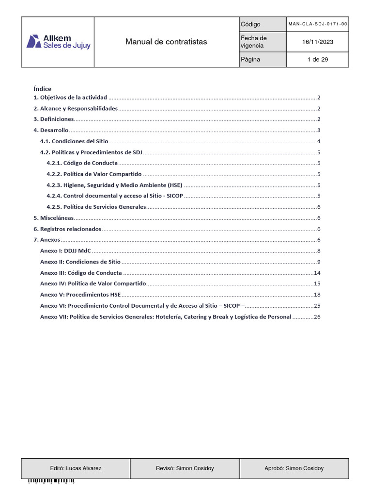 Manual de Contratistas SDJ 2023 | PDF | Outsourcing | Precipitación