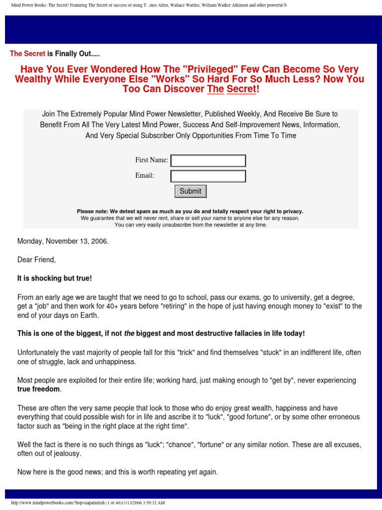 Mind Power Books | PDF | Napoleon Hill | Thought