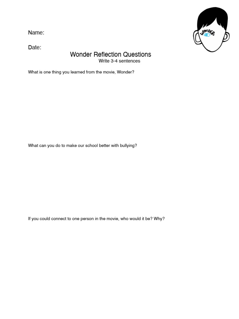 Wonder Movie Questions | PDF