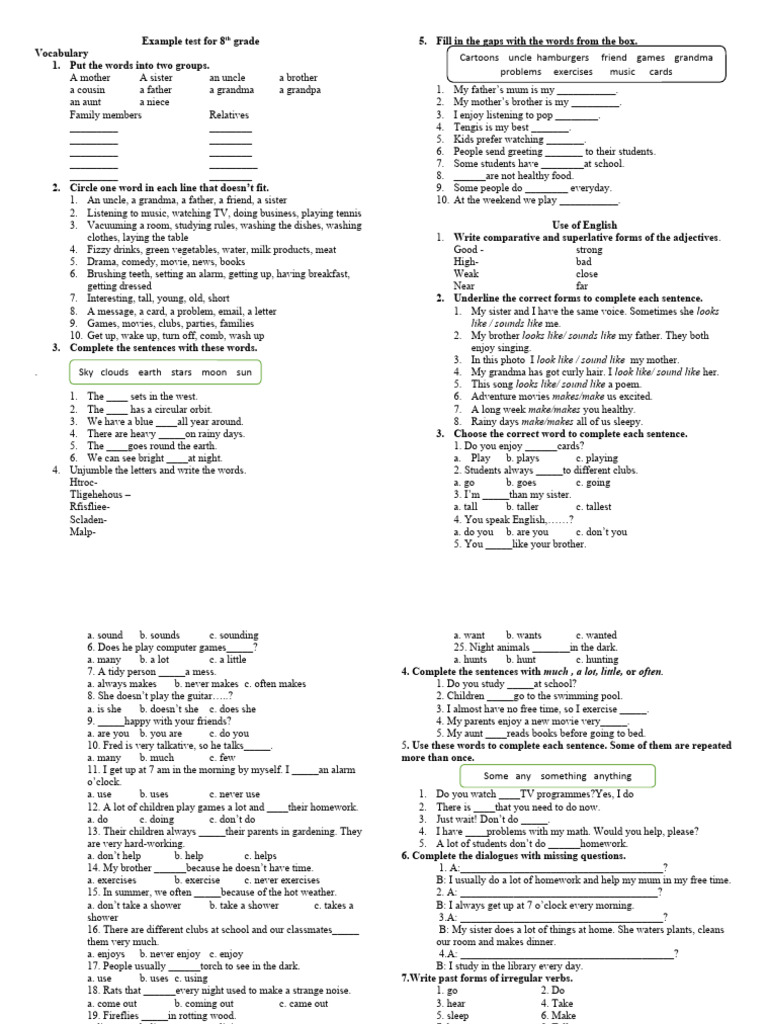 Example 8th Grade | PDF