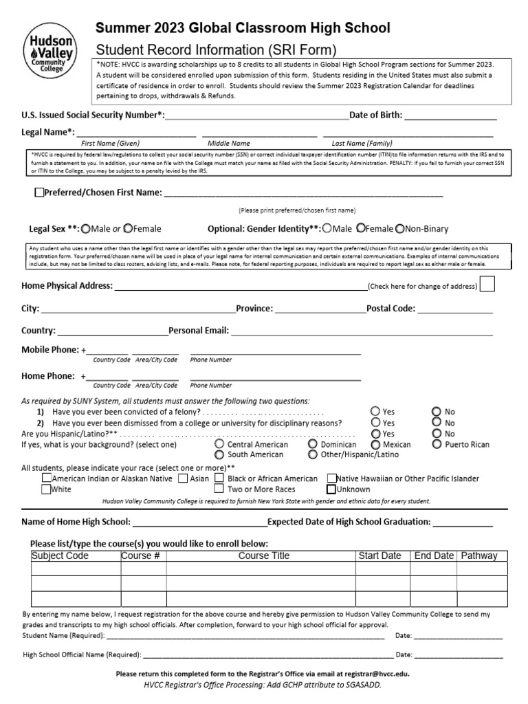 Student Registration Form | PDF | Race And Ethnicity In The United ...