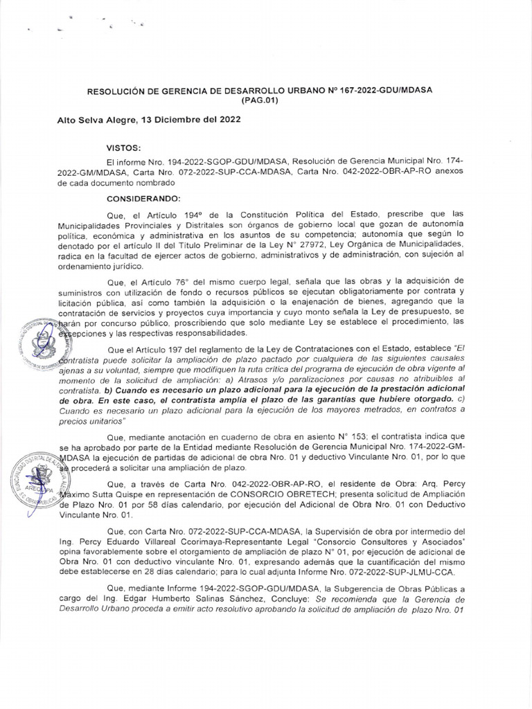 01 .Resolucion de Gerencia de Desarrollo Urbano #167-2022-Gdu-Mdasa ...