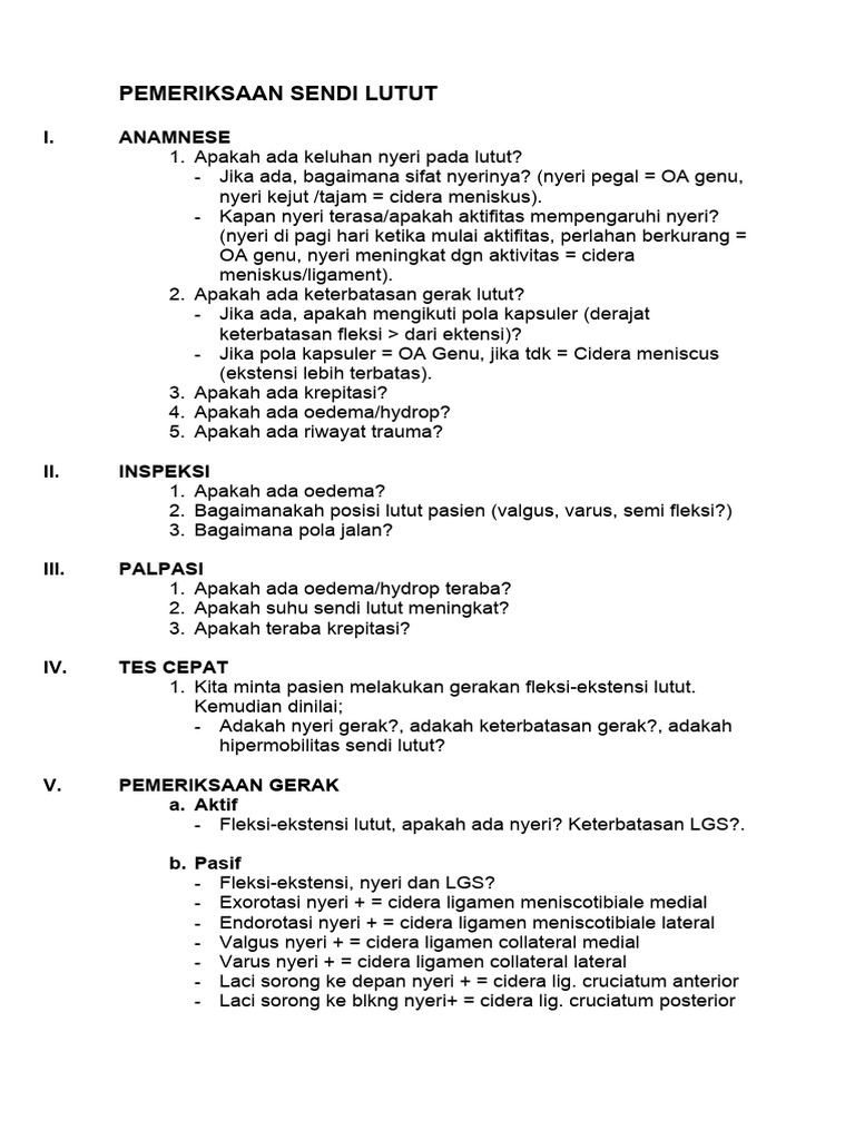 Ttemu 7 Pemeriksaan Sendi Knee | PDF