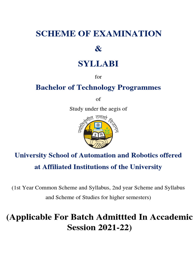 Scheme and Syllabus - For Batch Admitted in 2021-22 of B.Tech (AIML ...