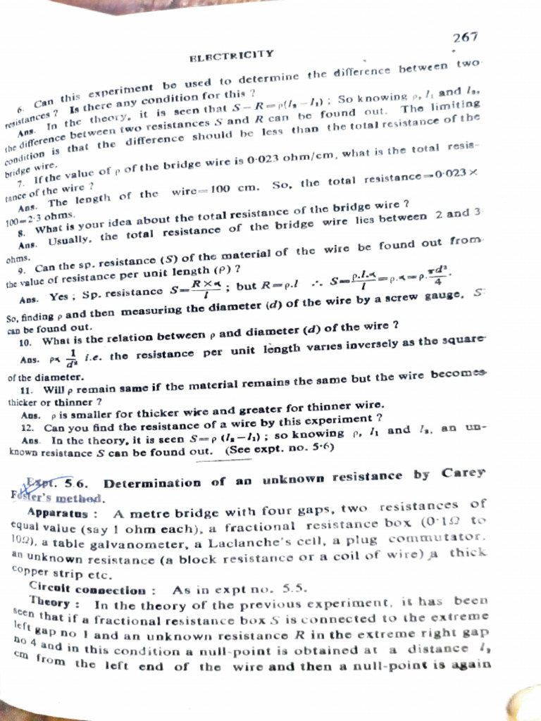 Carey Foster Bridge Experiment Guide | PDF | International System Of ...
