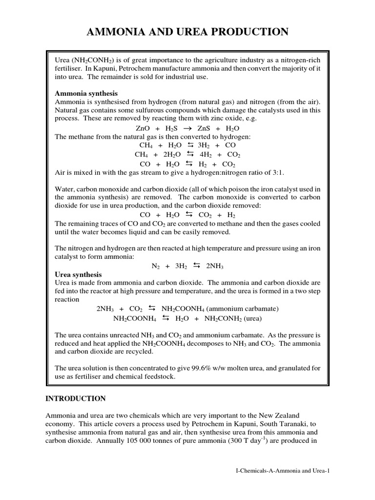 Ammonia & Urea Production Guide | PDF | Urea | Ammonia