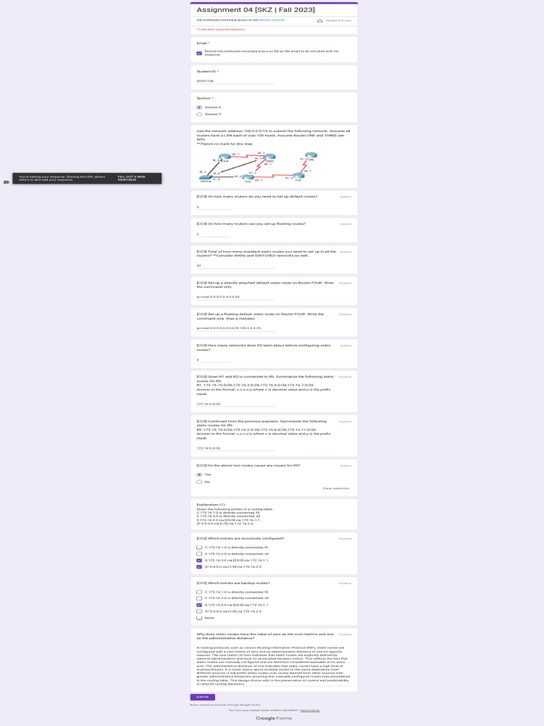 Assignment 04 (SKZ - Fall 2023) | PDF | Router (Computing) | Ip Address