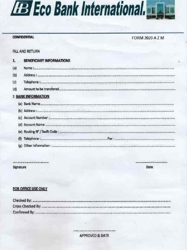Bank Form | PDF