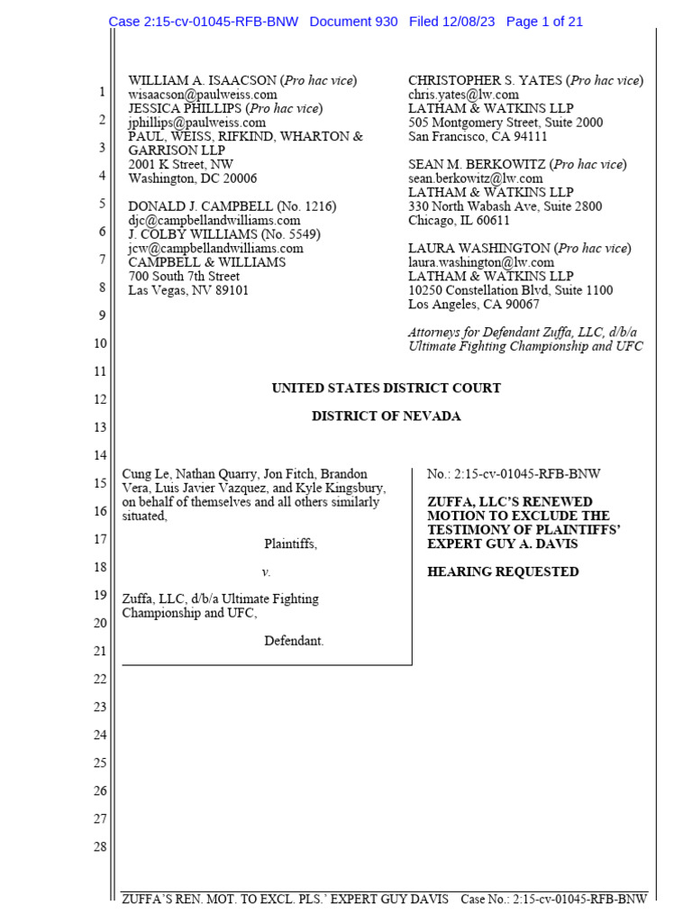 Motion To Exclude Guy Davis | PDF | Daubert Standard