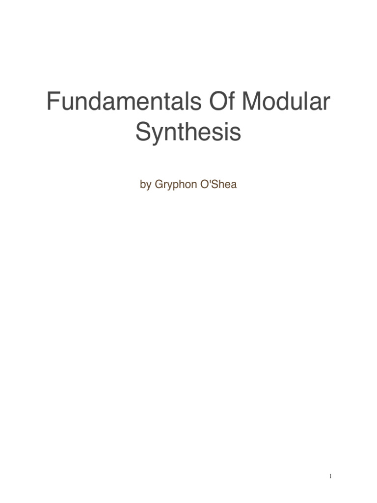 Fundamentals of Modular Synthesis | PDF