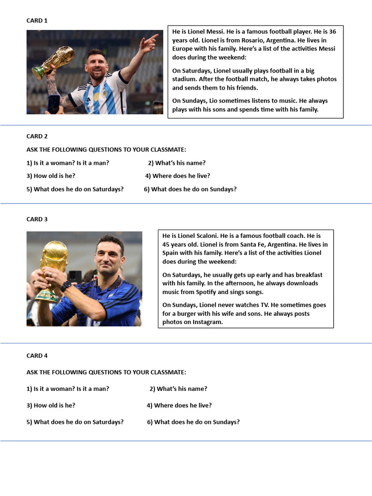 Speaking Cards - Famous People | PDF