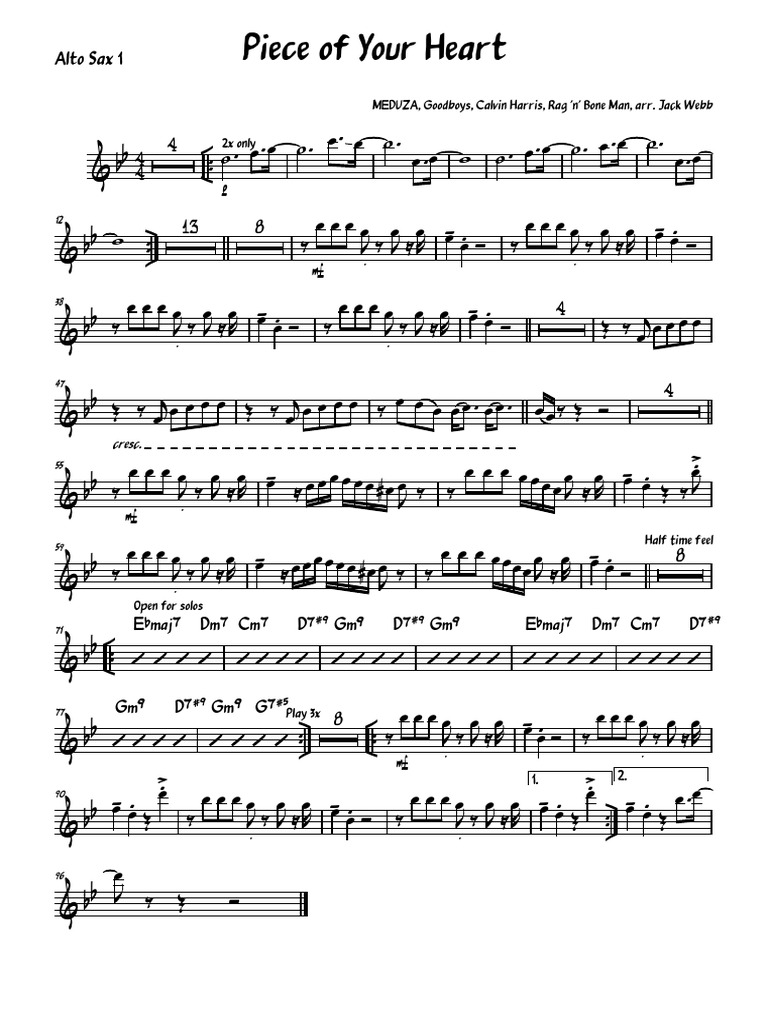 Piece of Your Heart-Alto - Sax | PDF