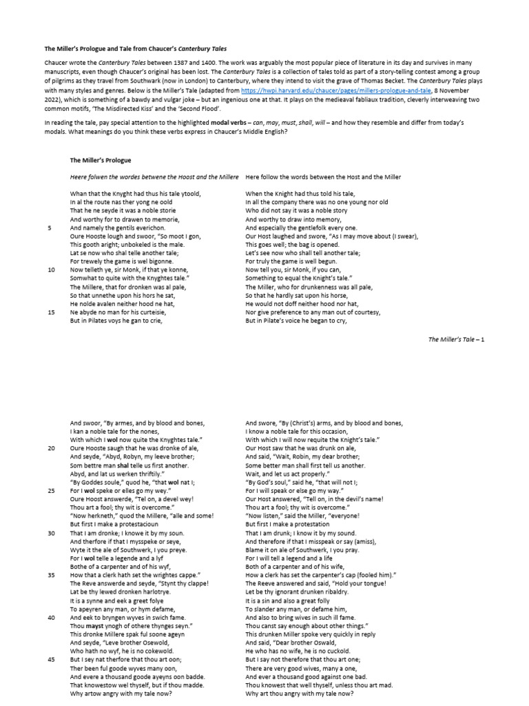 05 The Millers Tale | PDF | The Canterbury Tales