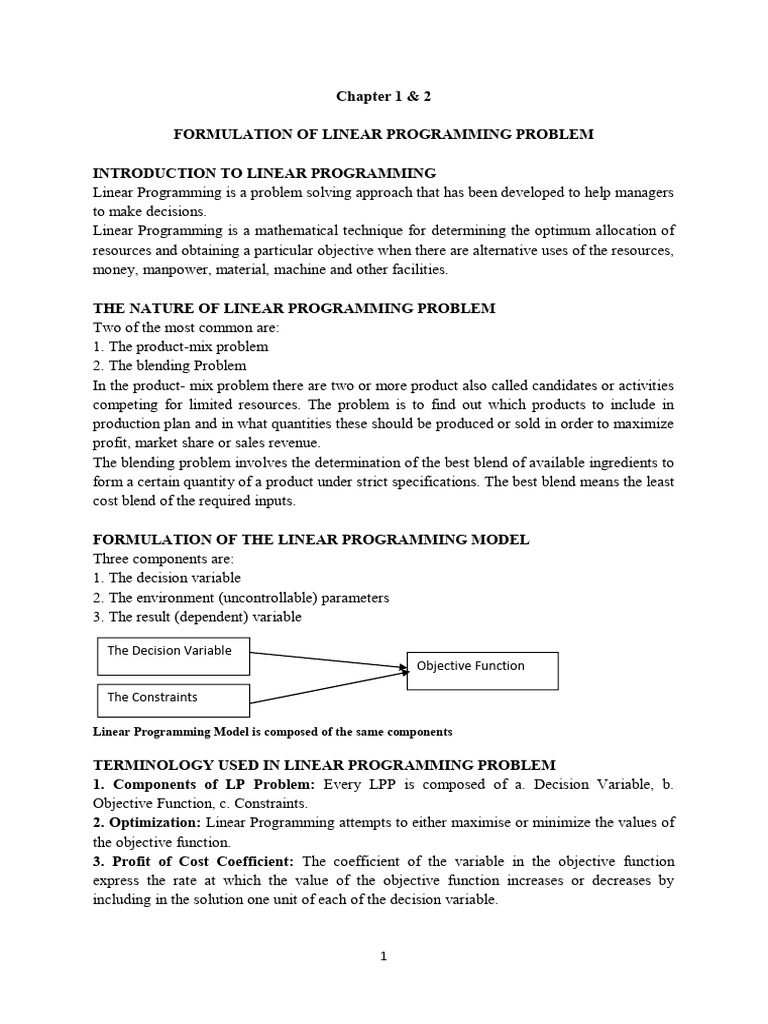 Furmulation & Linear Programming | PDF | Linear Programming ... Furmulation & Linear Programming | PDF | Linear Programming ...