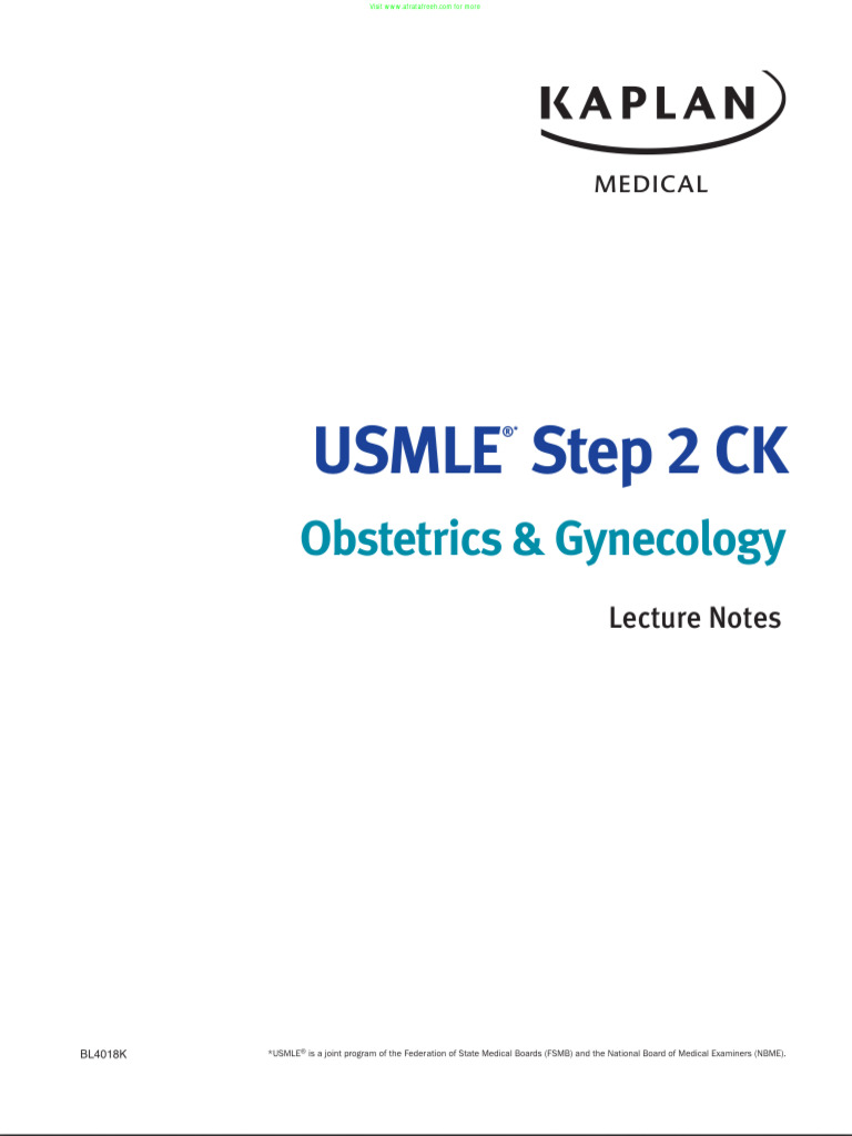 USMLE Step 2 CK Lecture Notes Obstetrics, Gynecology ATF | PDF ...