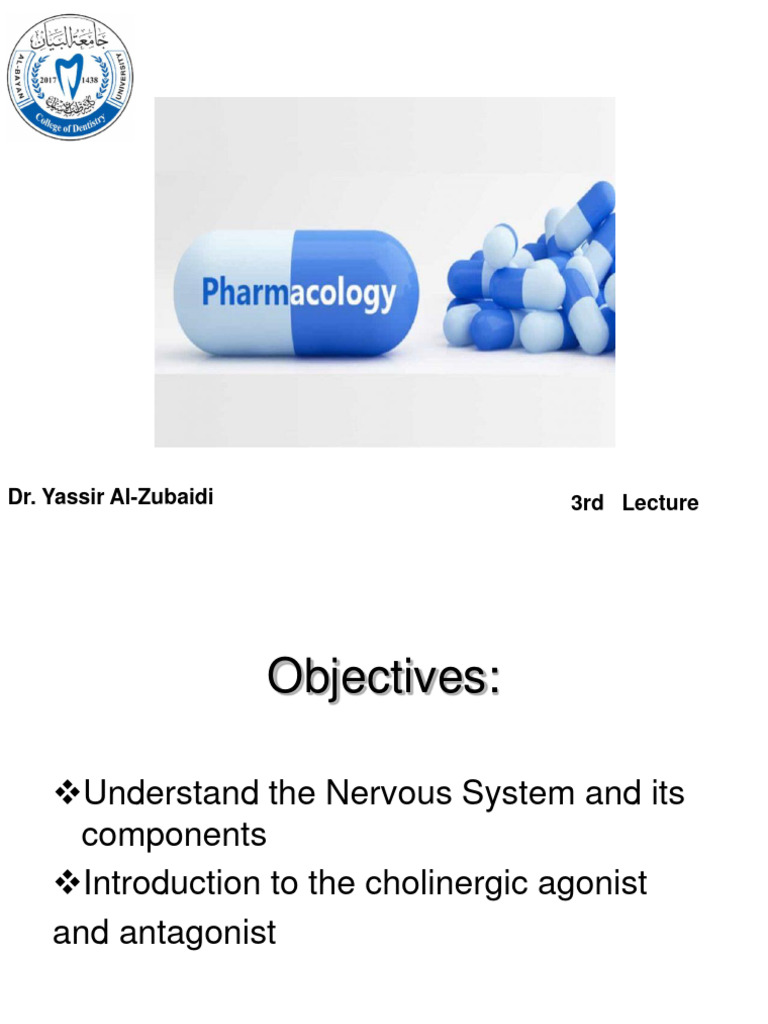 3rd Lec Pharma | PDF | Acetylcholine | Autonomic Nervous System