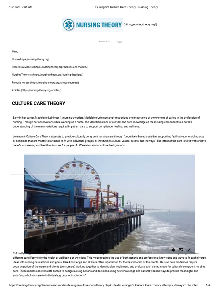 Leininger's Culture Care Theory - Nursing Theory | PDF | Psychology ...
