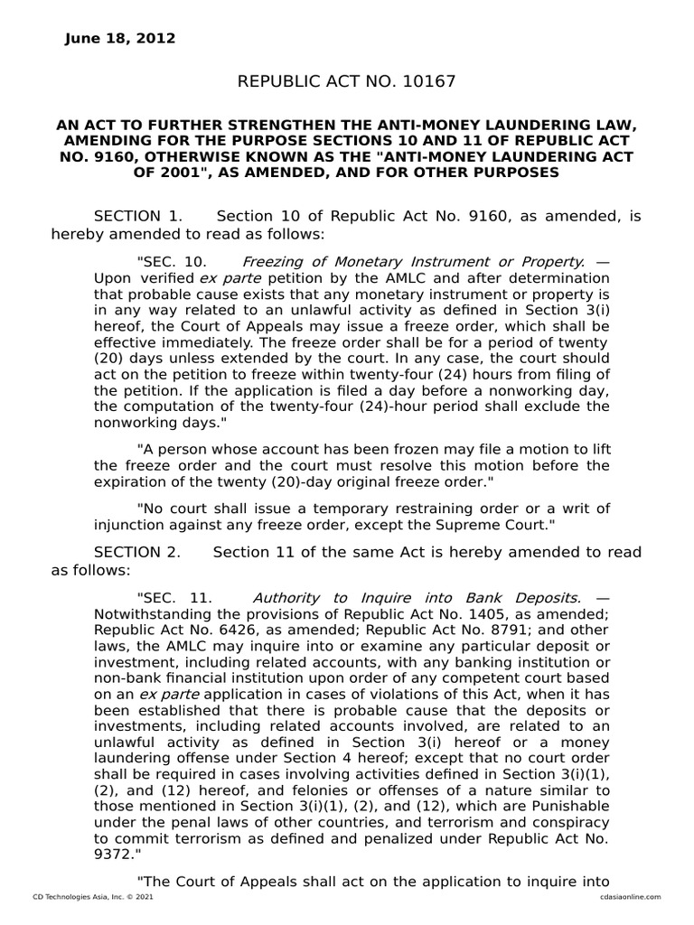 Ra 10167 | PDF | Public Law | Common Law