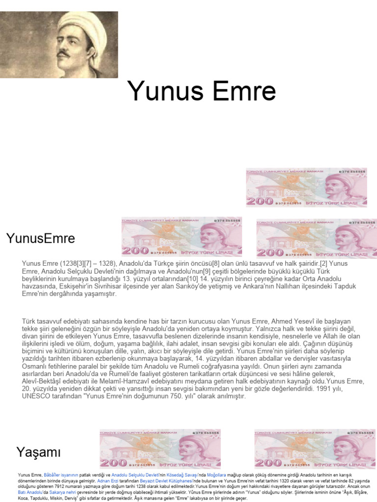 Yunus Emre Slayt | PDF