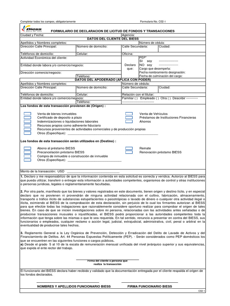 Formulario Licitud de Fondos 2021 - No. c02-1 Nuevo | PDF