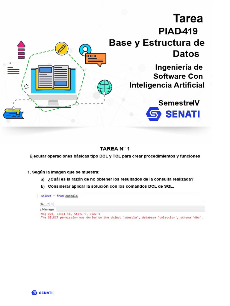 TAREA - T001 de Base de Datos | PDF