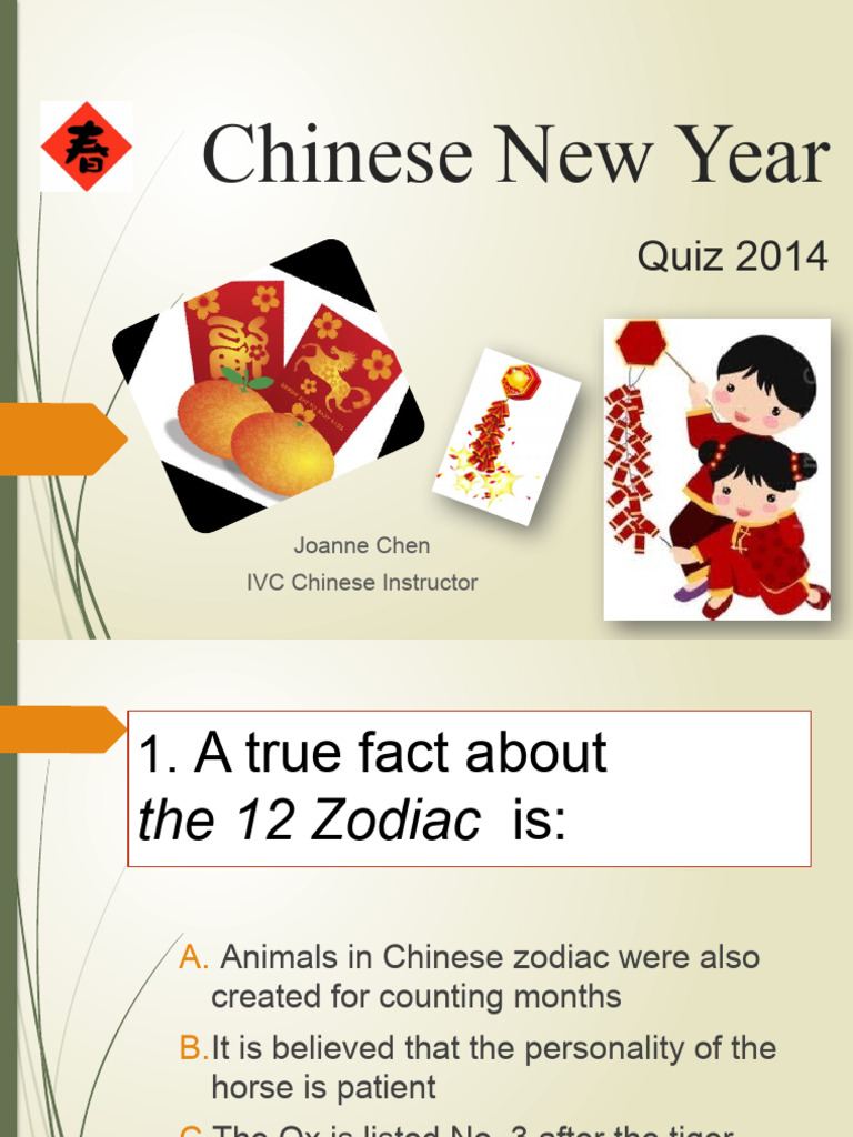 Chinese New Year Quiz | PDF | China | World Politics