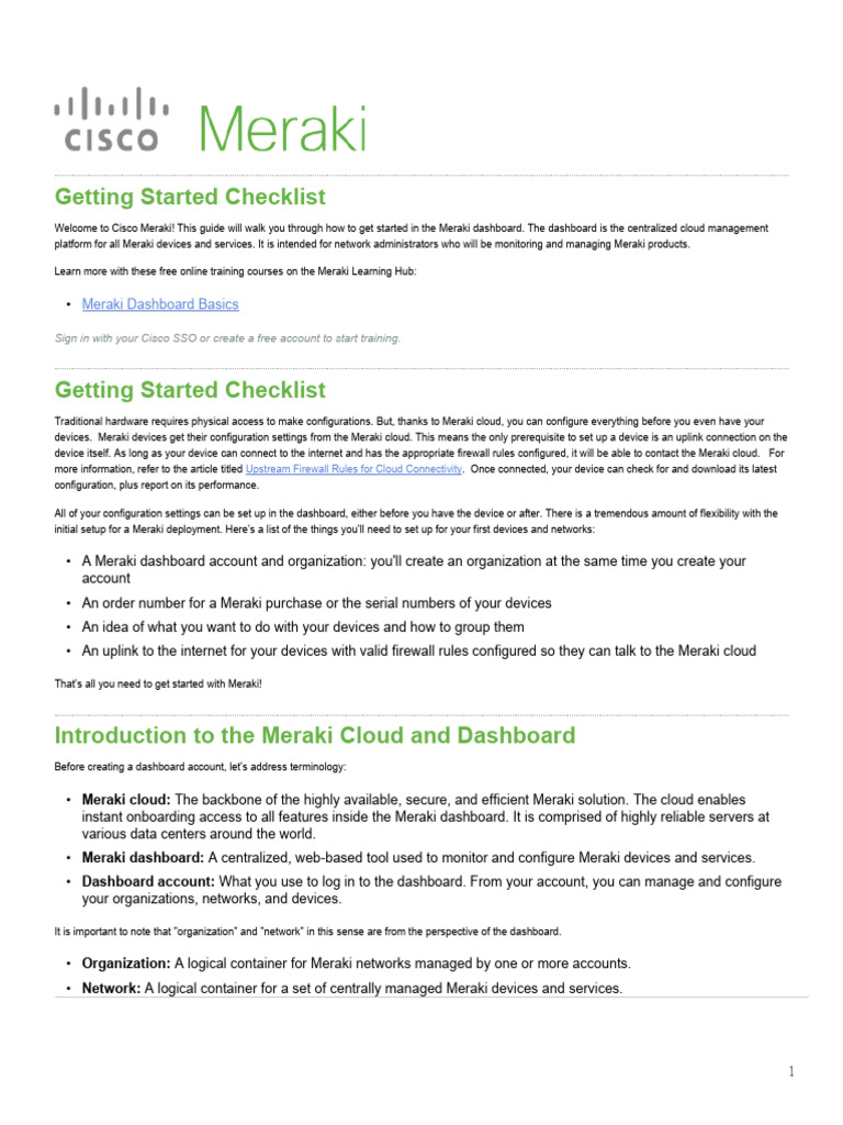 Getting Started Checklist | PDF | Computer Network | Cloud Computing Getting Started Checklist | PDF | Computer Network | Cloud Computing