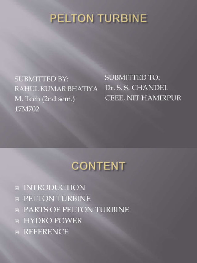 Pelton Turbine 87387844 | PDF