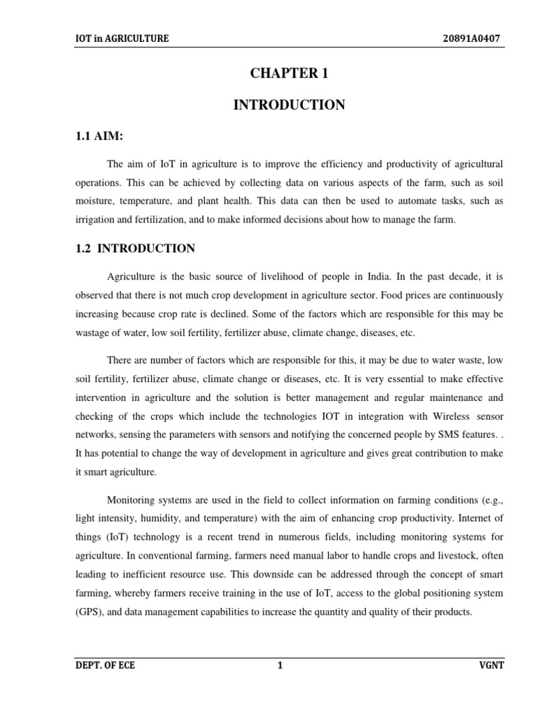 IoT Agriculture Report | PDF | Internet Of Things | Agriculture
