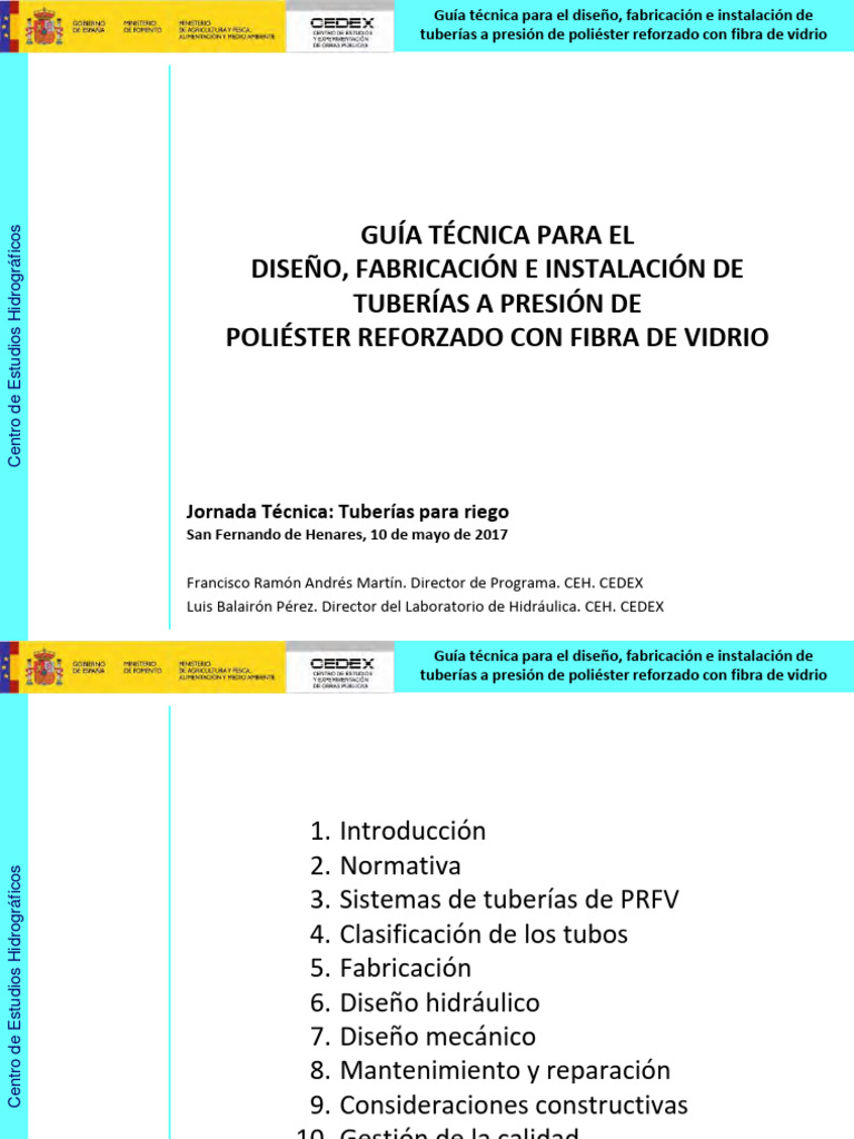 Guía Técnica Para El Diseño, Fabricación e Instalación de Tuberías a ...