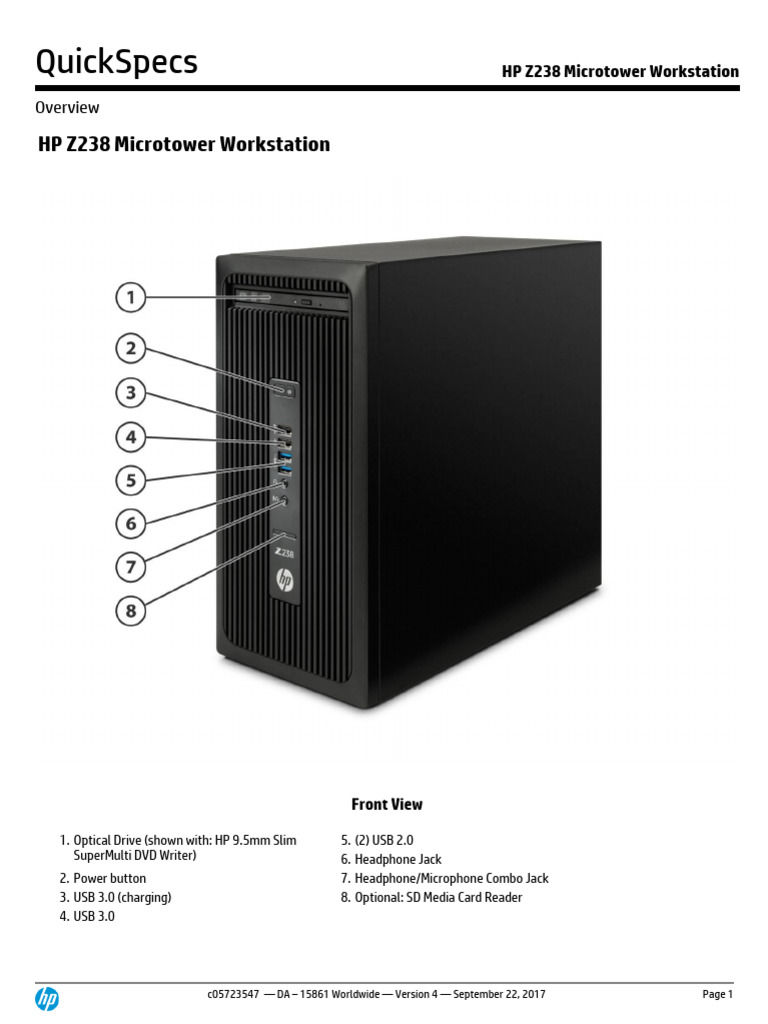 HP Workstation | PDF | Solid State Drive | Hard Disk Drive