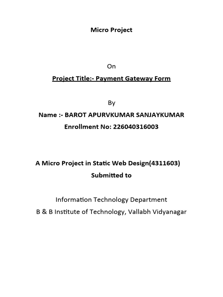 SWD Micro Project | PDF | Computer Engineering | Software