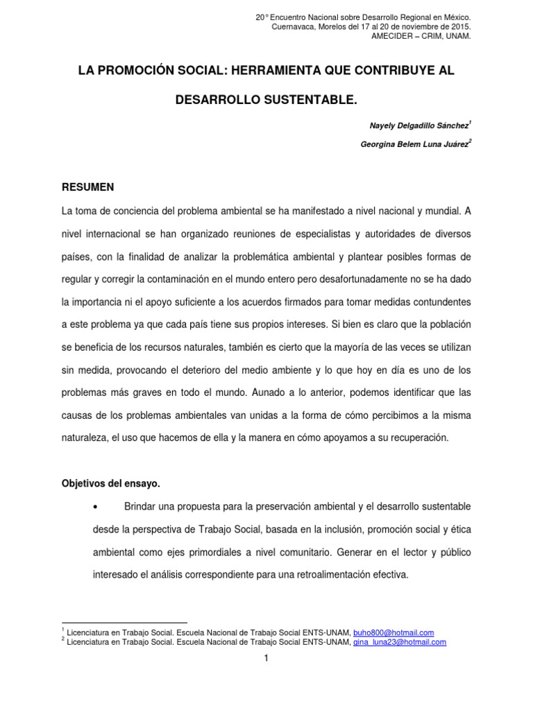 La Promoción Social Herramienta Que Contribuye Al Desarrollo ...