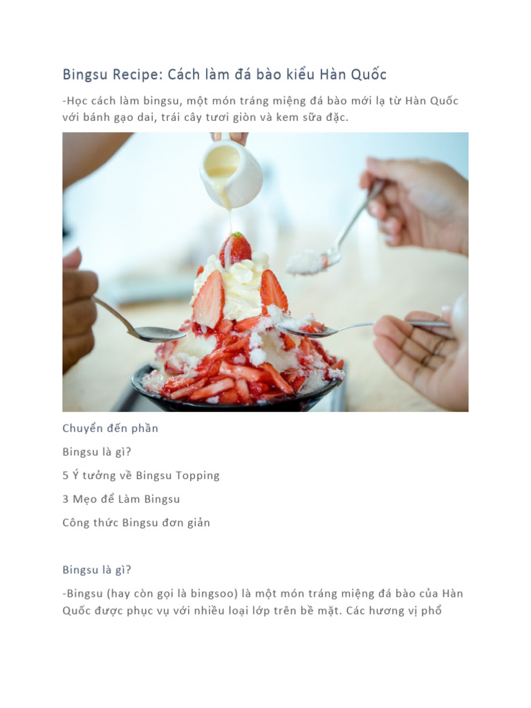 Bingsu Recipe | PDF