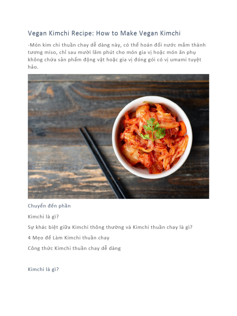 Vegan Kimchi Recipe | PDF