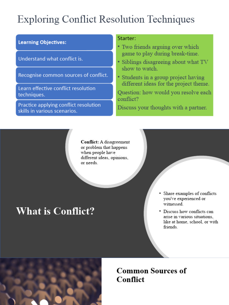 Exploring Conflict Resolution Techniques | PDF | Conflict Resolution | Communication