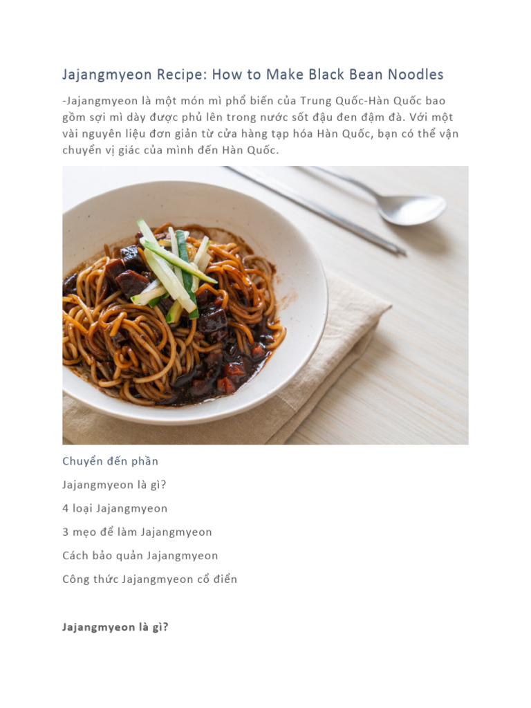 Jajangmyeon Recipe | PDF