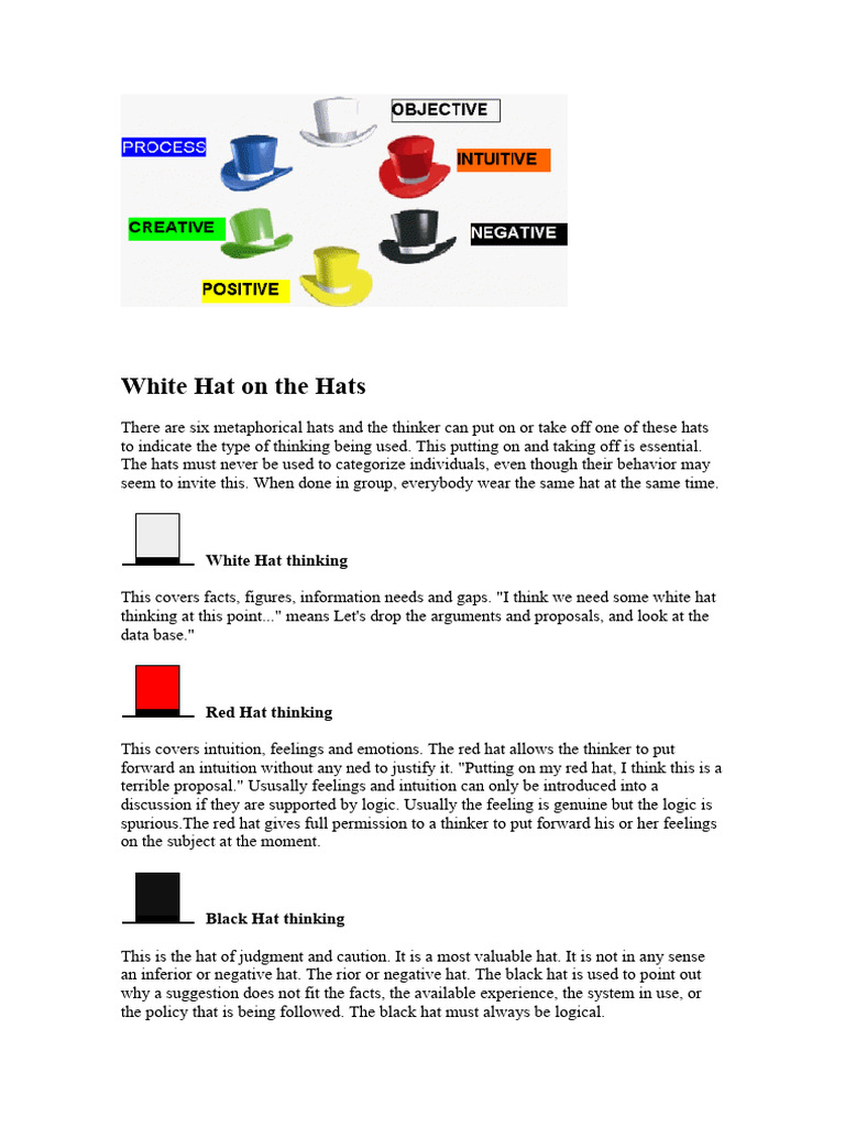 Six Thinking Hats | PDF