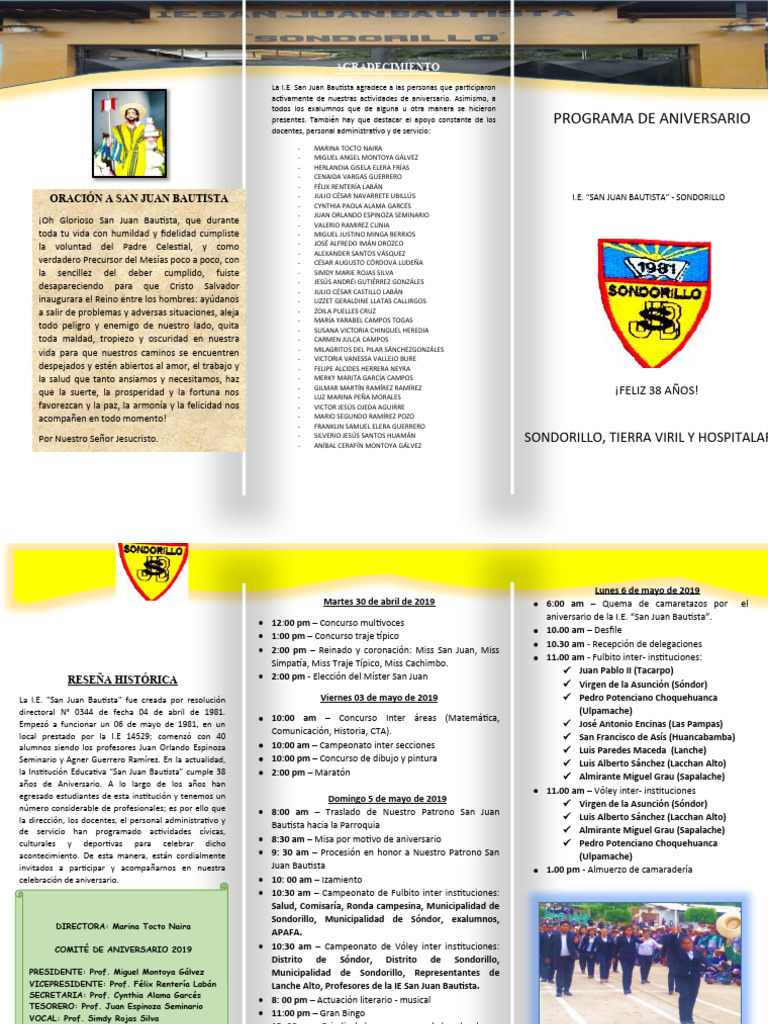 Programa de Aniversario Editado | PDF