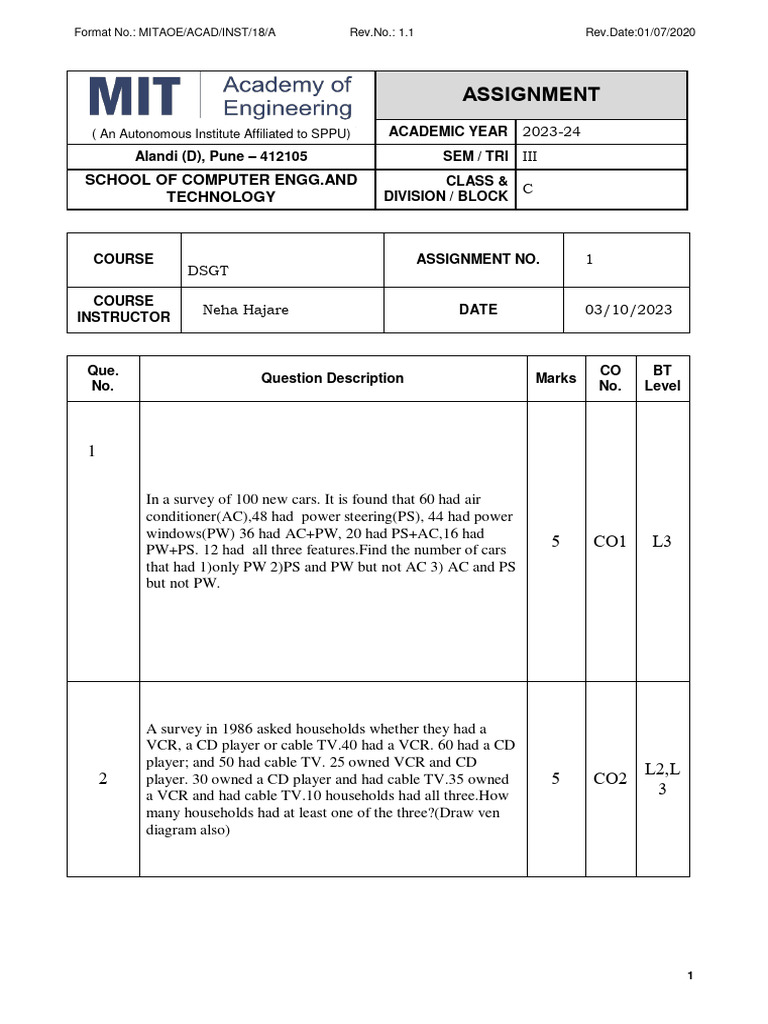 F18 - Assignment Paper - 1 | Download Free PDF | Visualization ...