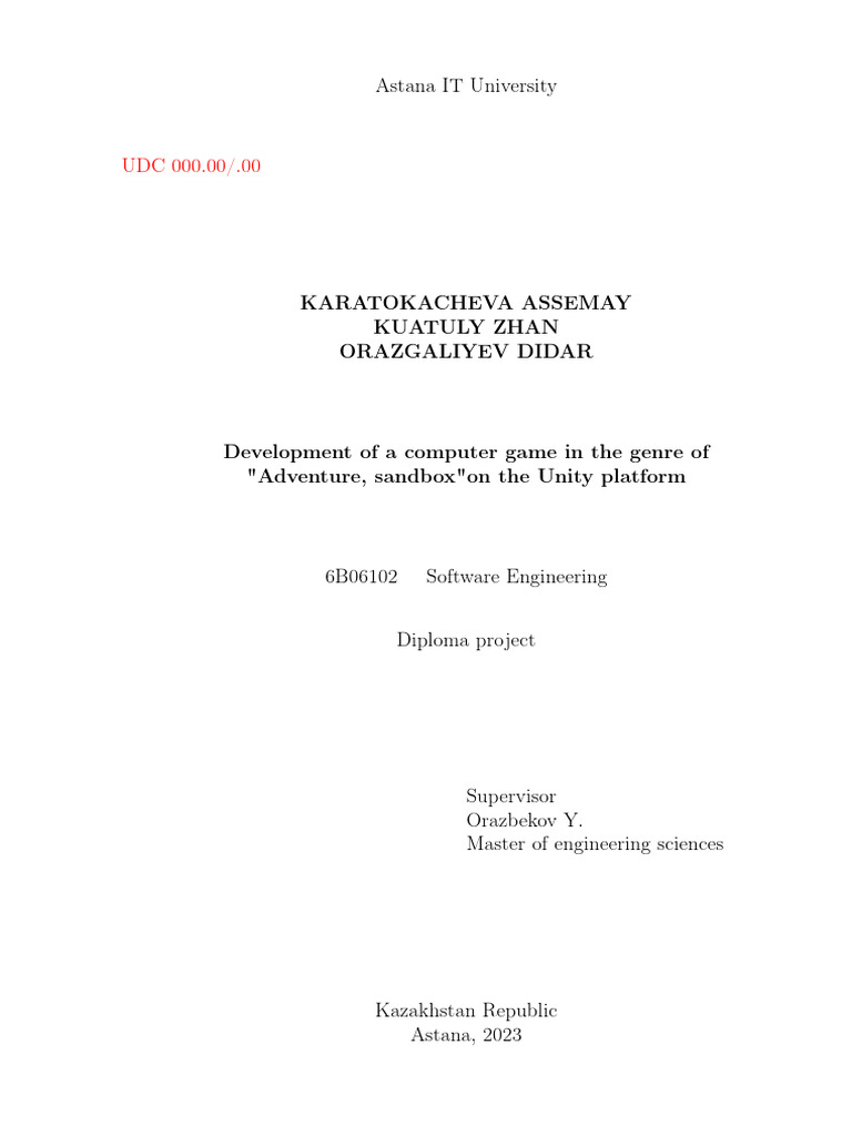 Thesis Template AITU | PDF | Augmented Reality | Survey Methodology