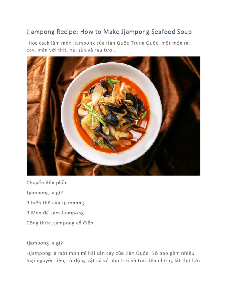 Jjampong Recipe | PDF