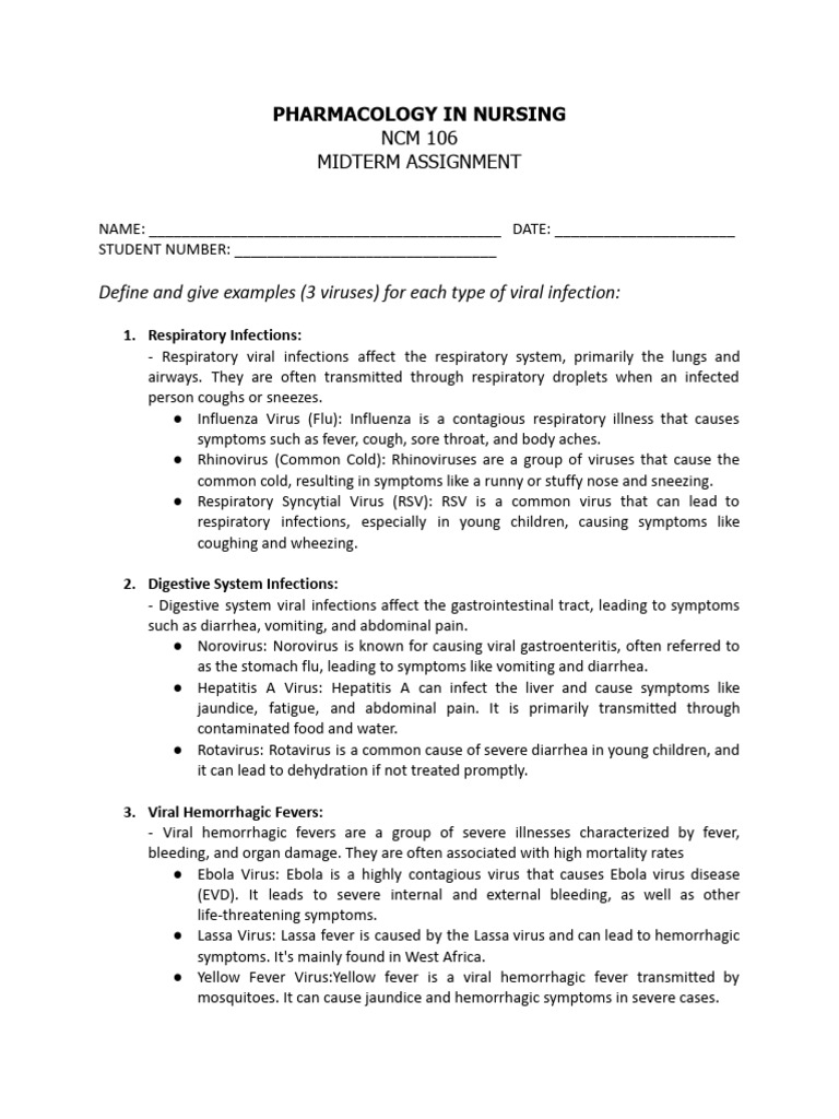 Pharmacology Midterm Assignment | PDF | Herpes Simplex | Common Cold