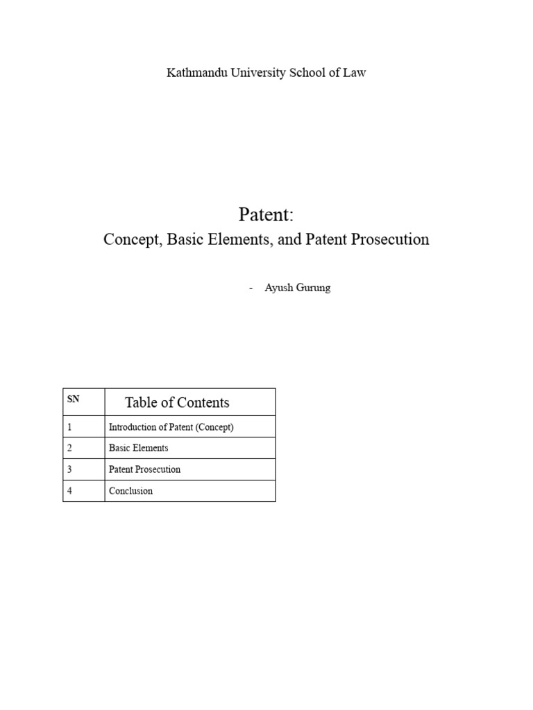 Patent - Concept, Basic Elements, and Patent Prosecution | Download ...