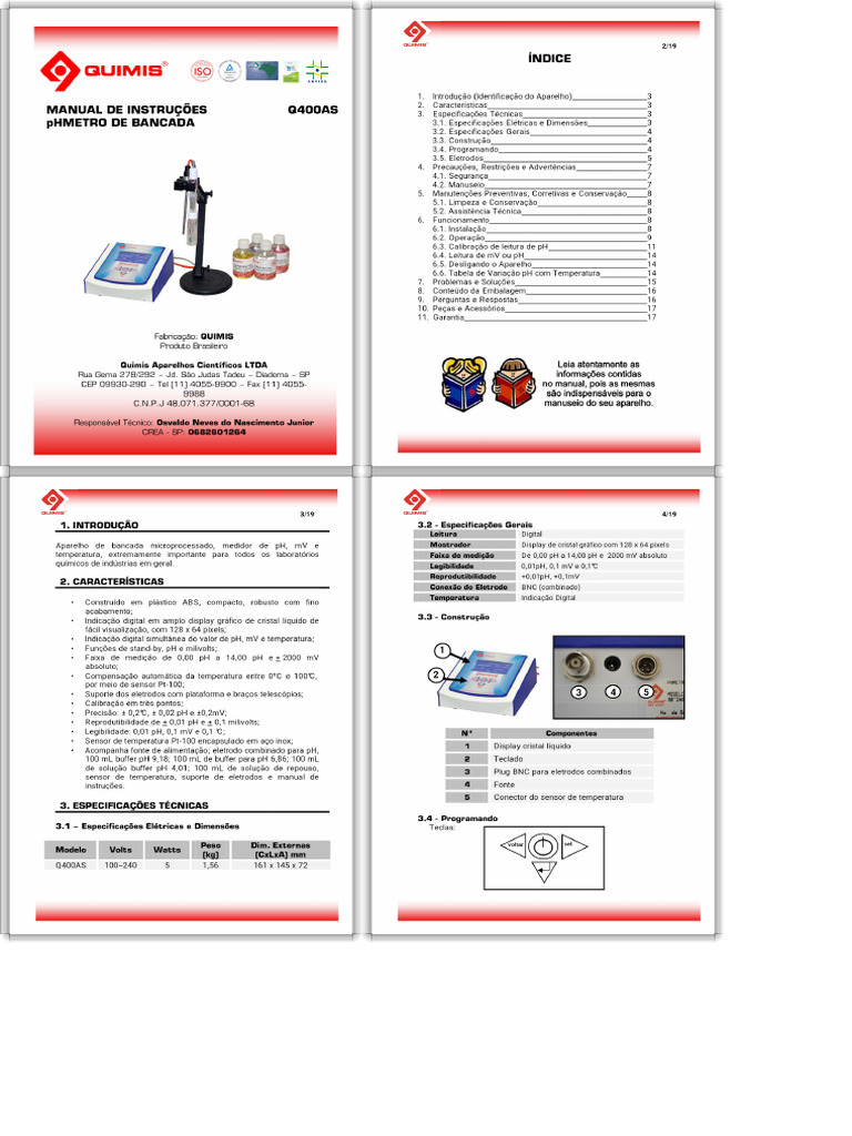 Manual Phmetro Da Quimis - TOAZ - Info | PDF