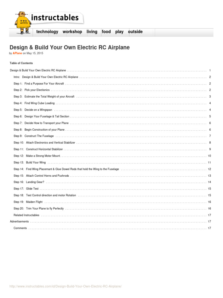Design Build Your Own Electric RC Airplane | PDF | Airplane | Aircraft Design Build Your Own Electric RC Airplane | PDF | Airplane | Aircraft