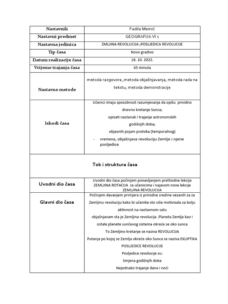Priprema 11 Geografija 6 Razred | PDF